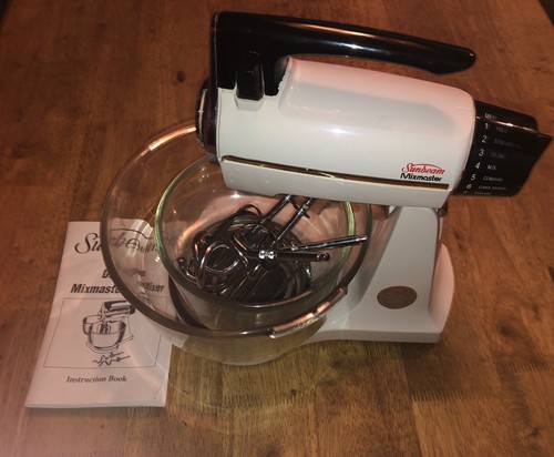 Vintage Sunbeam Classic Mixmaster Stand Mixer 12 Speed, 2 Bowls, 4 ...