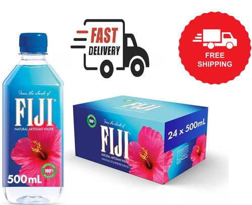 (24 Pack) FIJI Natural Artesian Water with Electrolytes and Minerals ...