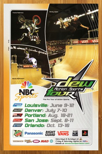 2005 Mountain Dew Action Sports Tour Vintage Print Ad/Poster Skateboard ...