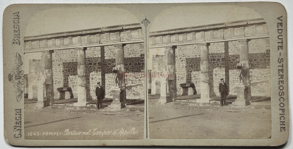 Italy Pompei Temple D’Apollon C1890 Photo Giovanni Negri Stereo Vintage ...
