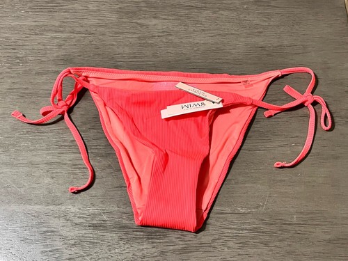 VICTORIA'S SECRET SWIM STRING BIKINI BOTTOM SMALL CORAL BLAZE CHEEKY ...