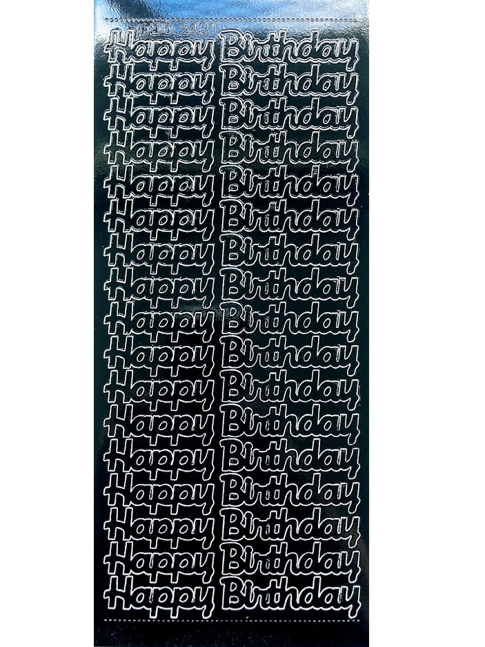 HAPPY BIRTHDAY Peel Off Stickers x 17 Card Making Scrapbooking Gold or ...