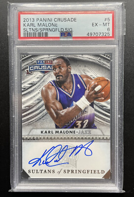 2013-14 Crusade Karl Malone Sultans Of Springfield On Card Auto #/25 ...