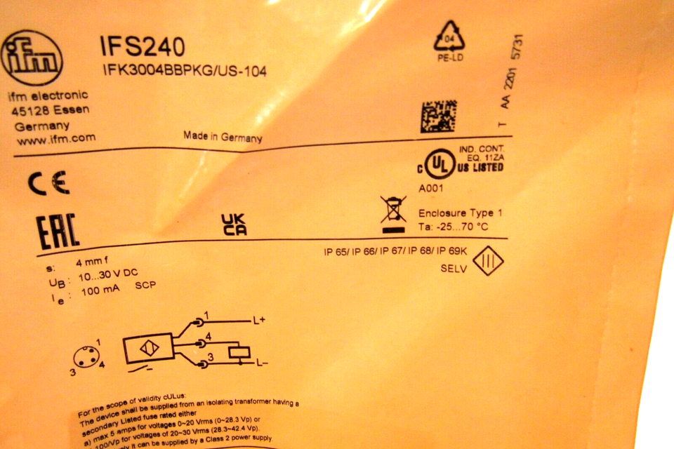 NEW IFM EFECTOR IFK3004BBPKG/US-104 SENSOR IFS240 | eBay