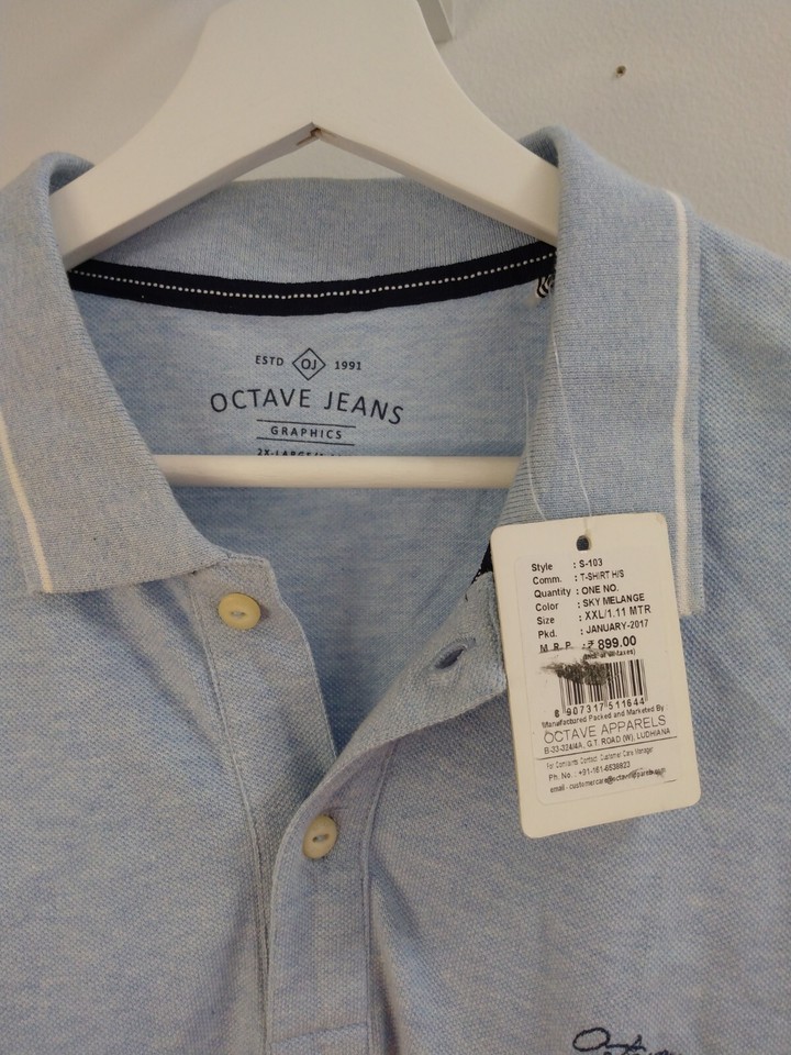 Octave Mettle Shirt Mens 2XL New organic cotton light Blue Modern ...