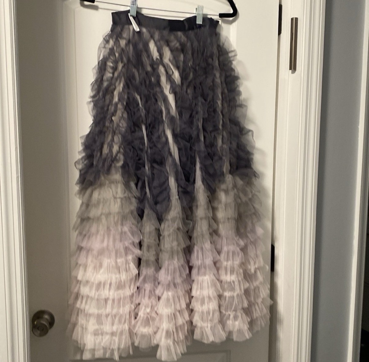 NWT Gradient Tiered Ruffle Mesh Tulle Maxi Skirt | eBay