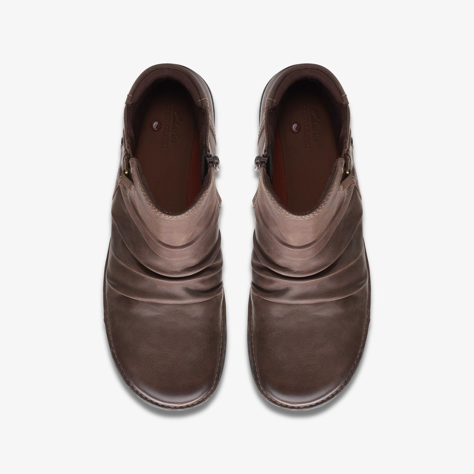 Clarks Womens Un Loop Top Dark Brown Ankle Boots Leather | eBay UK