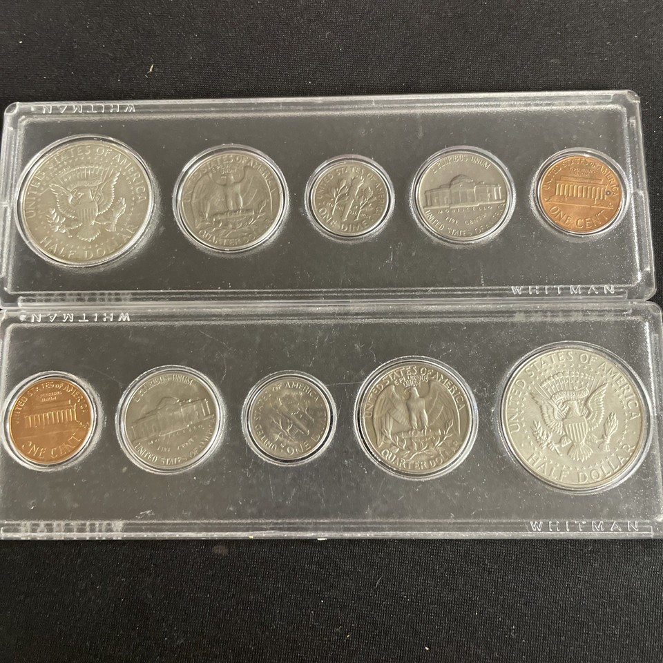 Lot Of 2: 1966 & 1967 United States Uncirculated Coin Sets In Whitman ...