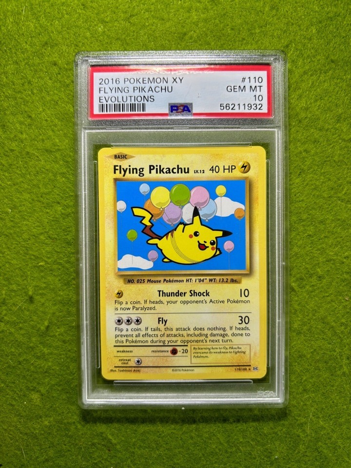 Pokémon PSA 10 Flying Pikachu POKEMON TCG CARD Evolutions 2016 Pokémon ...