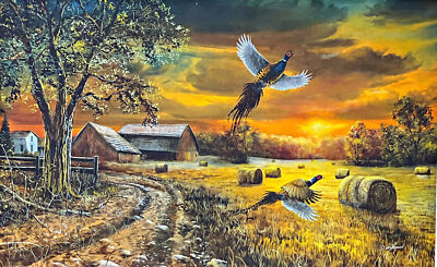 Jim Hansel Farm and Pheasant Art Print Autumn Fields 21x13 | eBay