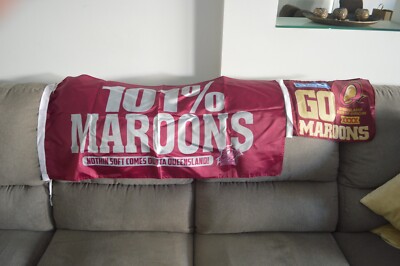 2 RARE QUEENSLAND MAROONS SUPPORTERS FLAGS. STATE OF ORIGIN | eBay ...