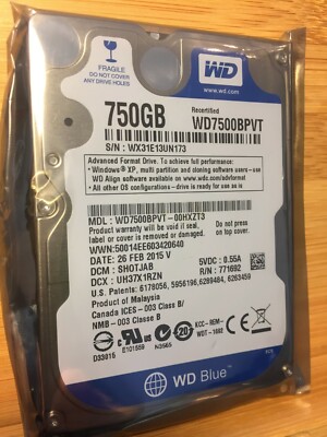 WD7500BPVT Western Digital Blue 750GB,Internal,5400RPM,2.5" HDD ...