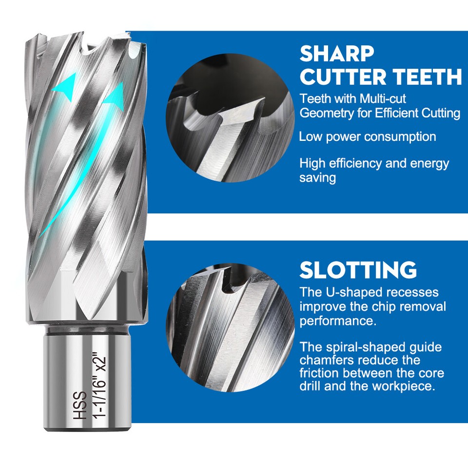 Mag Drill Annular Cutter 1/2'' to 1-1/16'' Magnetic Drill Bit 3/4 ...