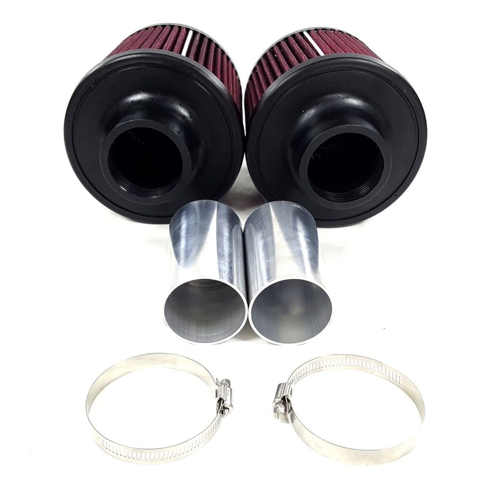 RED Pair Air Intake Dual Cone Filter Kit for BMW 135i 335i 535i Z4 3.0L ...