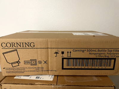 (12/Cs) CORNING 500mL Bottle Top Vacuum Filter 0.22um CA 45mm Neck ...