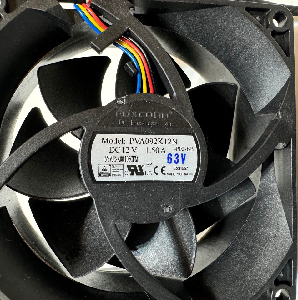 FOXCONN DC Brushless Fan PVA092K12N 12V 1.50A Computer Fan 92mm 4-Pin ...