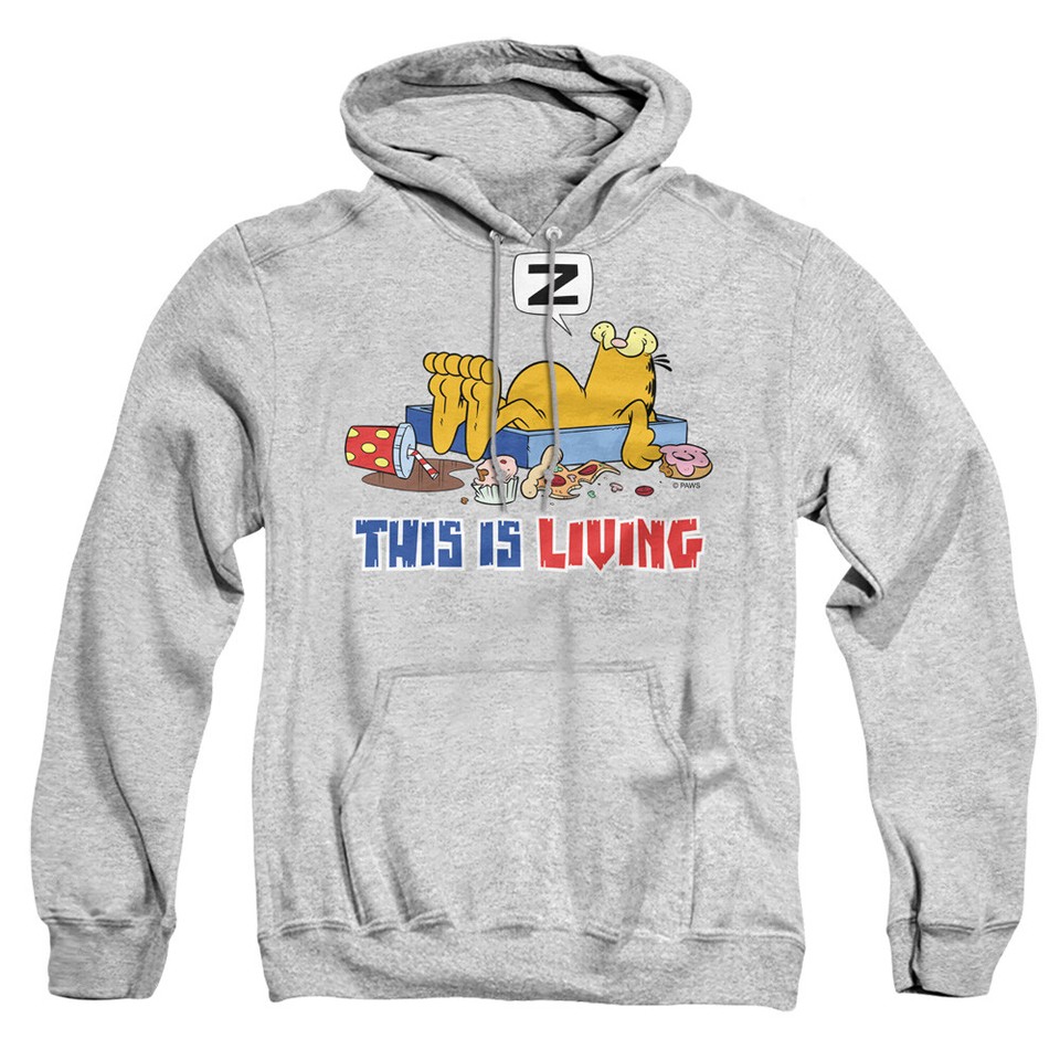 Garfield "This Is Living" Pullover Hoodie, Sweatshirt or Long Sleeve T ...