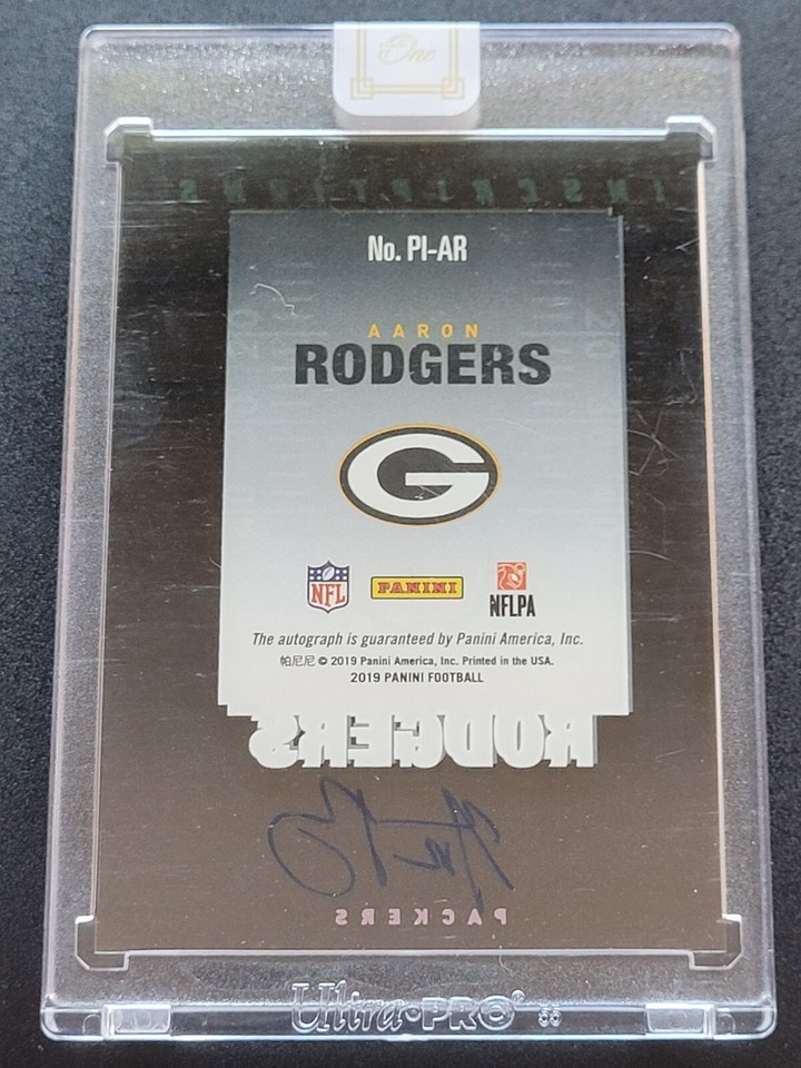 2019 Panini One Aaron Rodgers Autograph /25 Pinnacle Inscriptions ...