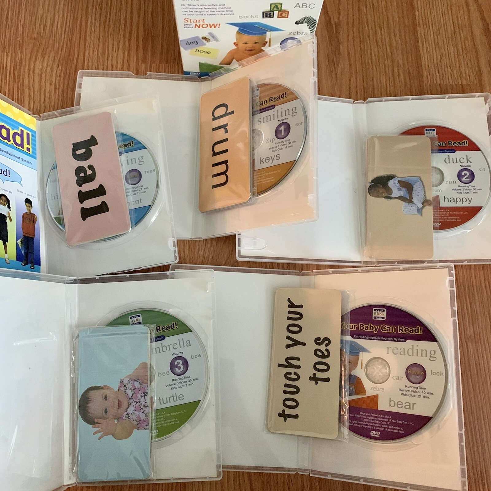 Your Baby Can Read 5 DVD Box Set Word Cards Homeschool Early Reading ...