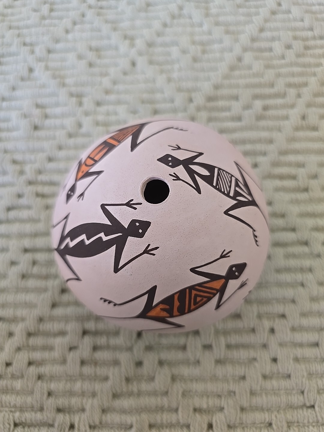 Acoma Seed Pot By Priscilla T. Jim Acoma Lizard Design 3 1/2" Diameter ...