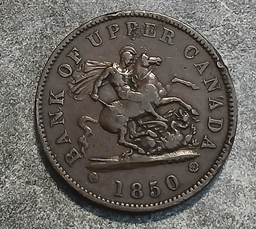 Bank of Upper Canada 1850 St George Penny Token Nice | eBay
