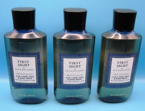 3 BATH & BODY WORKS Men's FIRST SIGHT 3-in-1 Hair +Face +Body Wash ...