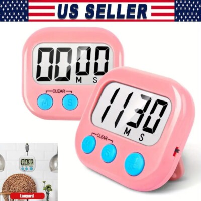 Large LCD Digital Kitchen Cooking Timer Count Down Up Clock Loud Alarm ...