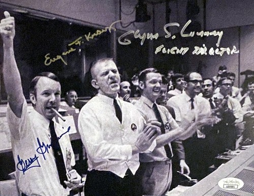GENE KRANZ-GERRY GRIFFIN-GLYNN LUNNEY SIGNED 8x10 PHOTO NASA LEGENDS ...