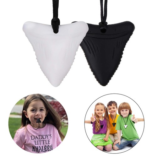 New Kids Chewlelry Shark Tooth Necklace Autism ADHD Sensory Chew ...