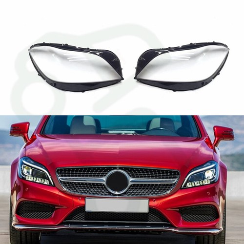 For Mercedes CLS W218 2016-18 LH&RH side Headlight Lens Cover+Sealant ...