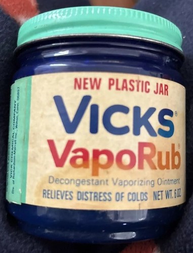 Vintage Vicks VapoRub Blue NEW PLASTIC JAR container w Metal Lid 6oz | eBay