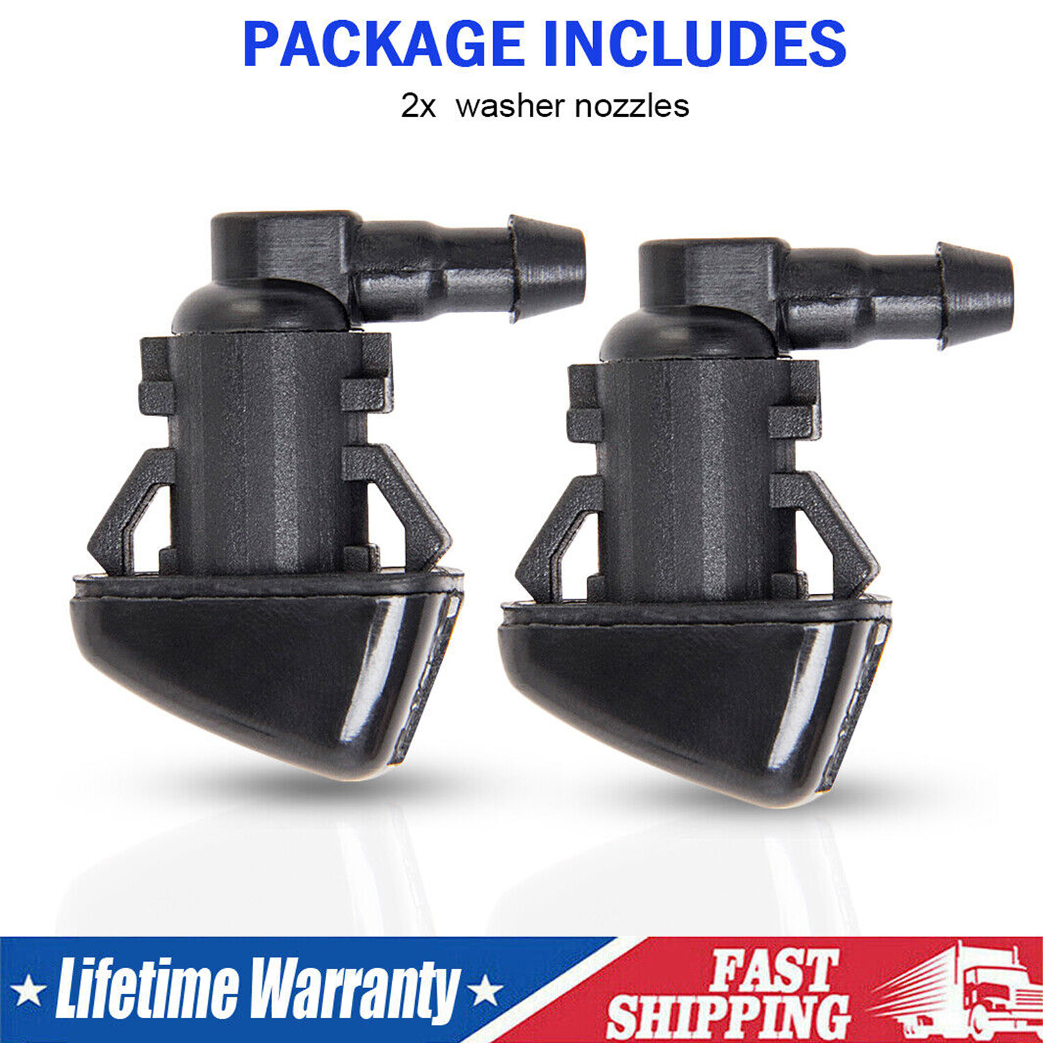 2 Pack Car Auto Window Windshield Washer Spray Wiper Sprinkler Nozzle ...