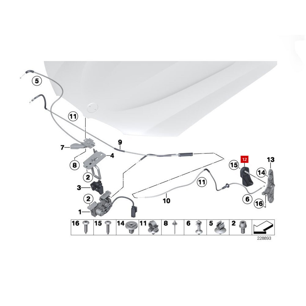 Front Engine Hood Release Handle Cover For Bmw X3 F25 2011-2018 ...