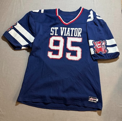 ST. Viator Ripon #95 High School Game Worn Football Jersey Mens XL Blue ...