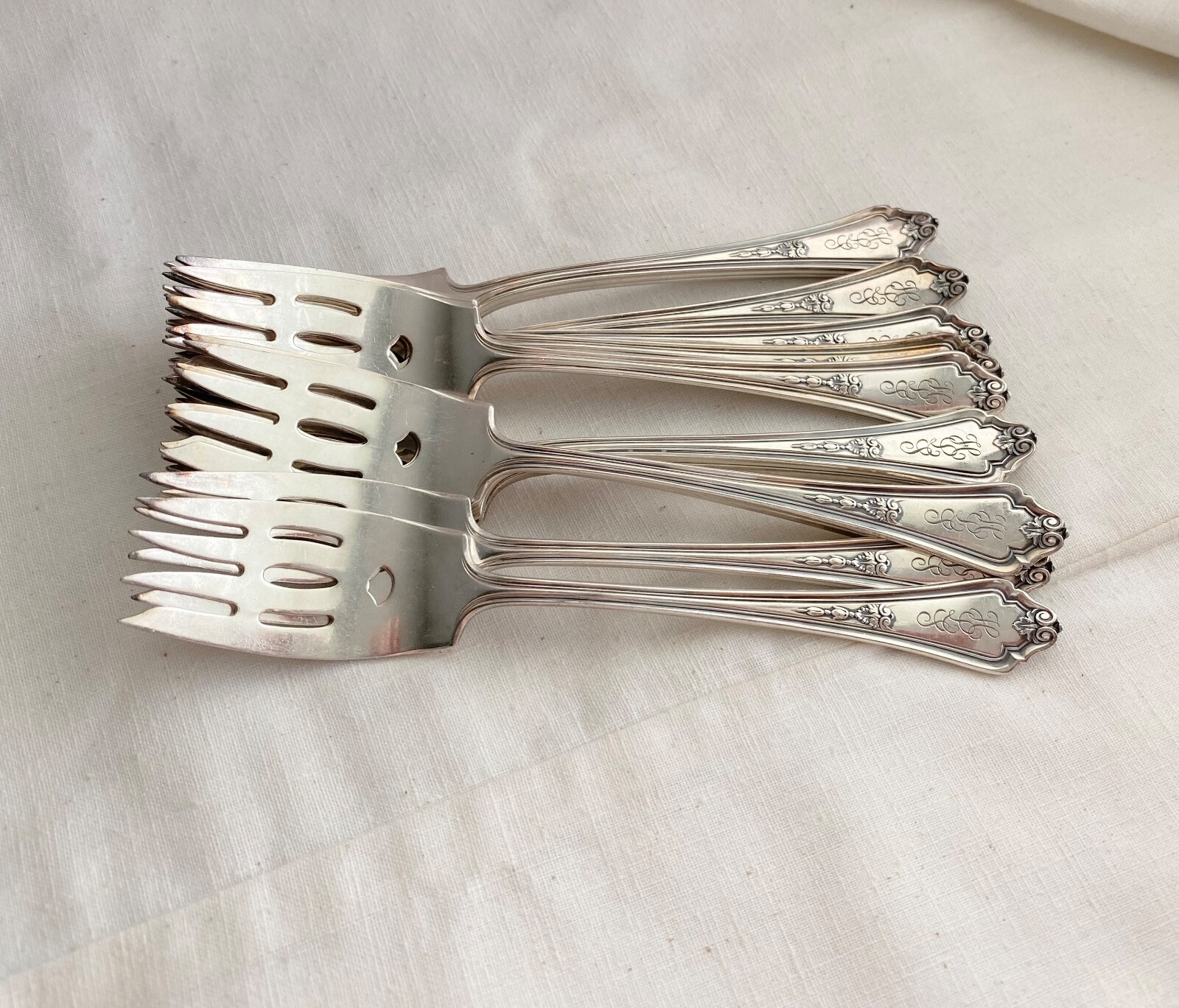 Set Of 12 Salad Dessert Forks Gorham EP Silverplate SHELBURNE GM Co 6 1 ...