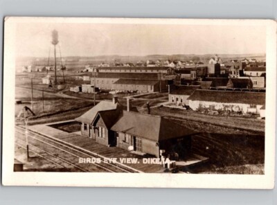 c1910 Birds Eye View Of Dike Iowa IA Train Depot Station RPPC Postcard ...