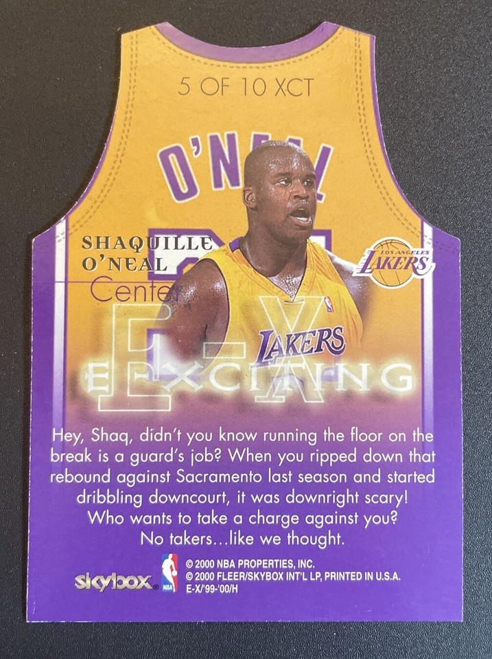 1999-00 Skybox E-X E-Xciting Shaquille O'Neal Shaq #5XCT Die Cut LA ...