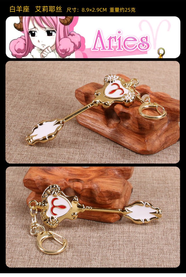 Fairy Tail 12 Constellation Lucy Zodiac Spirit Gate Keychain Key Ring ...