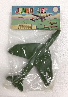 Vintage Plastic Green Jumbo Jet Toy Hong Kong New Old Stock Party Favor ...