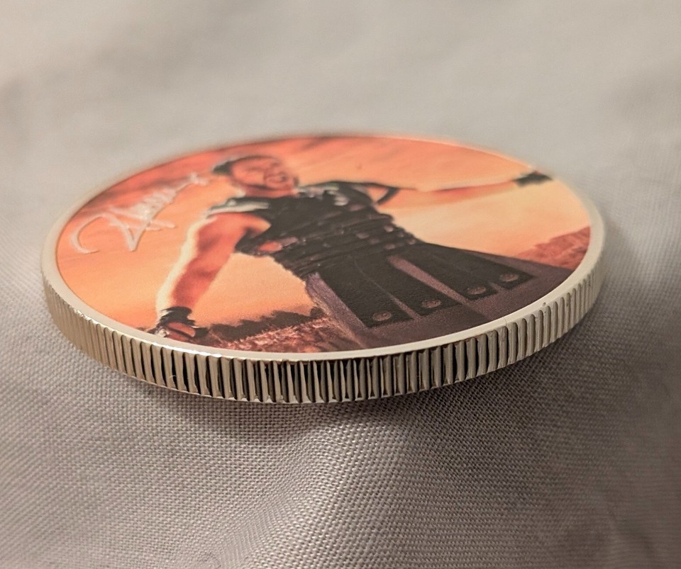 Gladiator Gold Silver Coin Ancient Roman Colosseum Italy Russell Crowe ...