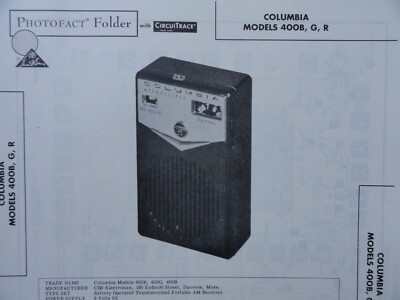 Original Sams Photofact Manual COLUMBIA MODELS 400B, G, R (507) | eBay