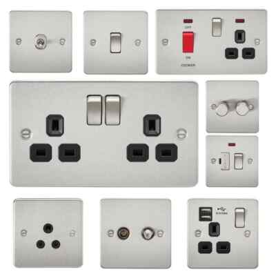FLAT PLATE SOCKETS & SWITCHES VARIOUS TYPES/COLOURS-**FREE P&P-NEW ...