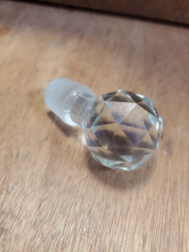 Vintage Prism Cut Glass Bottle Decanter Perfume Stopper Only GS865 ...