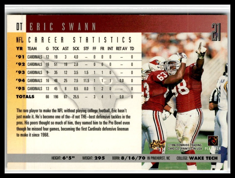 Eric Swann 1996 Donruss #21 Arizona Cardinals | eBay