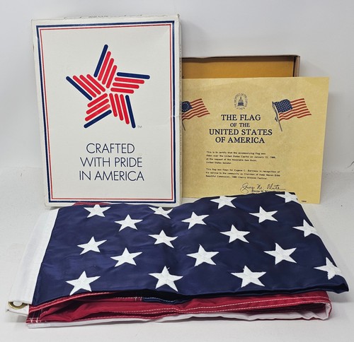 United States Capitol Flown Flag with Certificate 1989 Ronald Reagan ...
