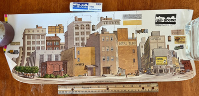 Rail-Scene HO Scale Modular Backdrop 7502 Downtown, 8.5" H x 22" W NOS ...