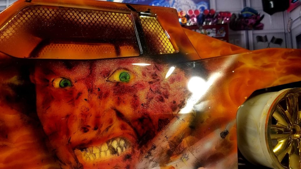 CUSTOM FREDDY KRUEGER RC BODY 1/8 LST 3XL-E 4WD AIRBRUSH Monster Truck ...