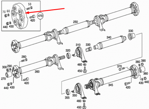 MERCEDES-BENZ SL R129 Driveshaft Flex Joint Disc A2304100115 NEW ...