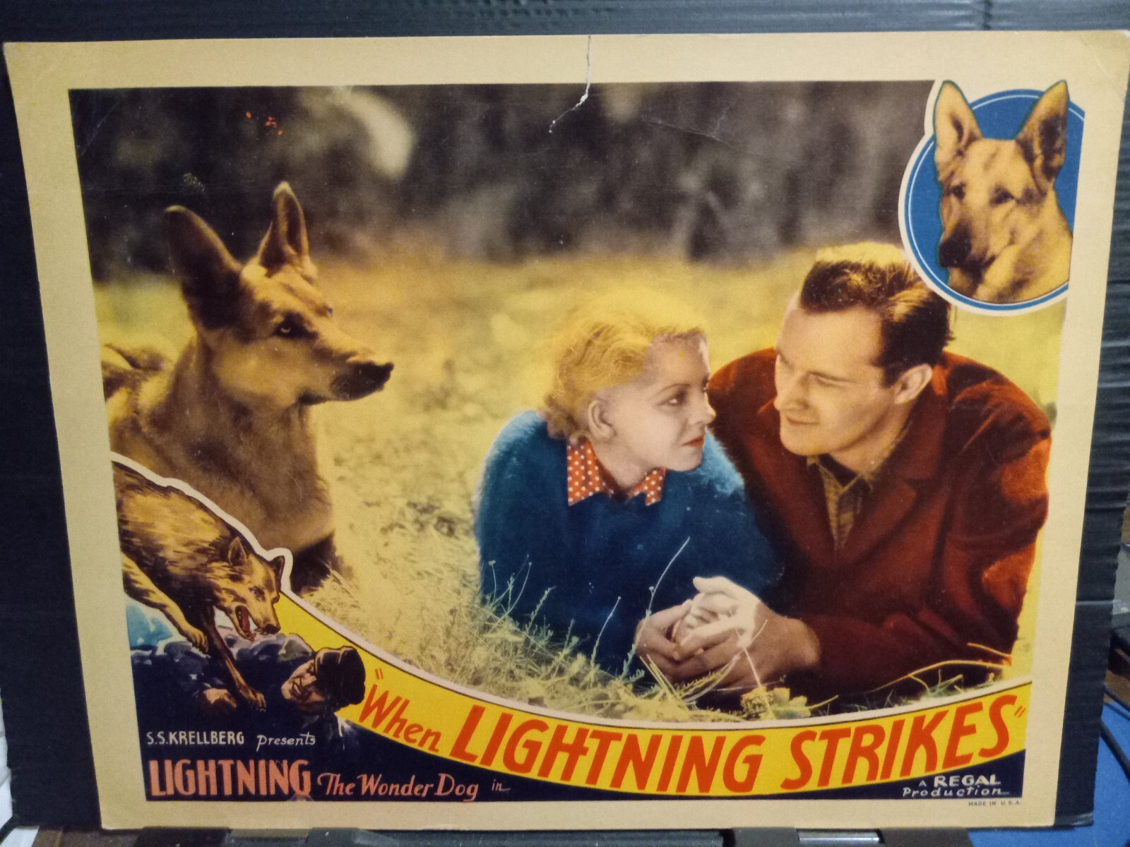 Lobby Card 1934 WHEN LIGHTNING STRIKES F Bushman Alice Dahl German ...