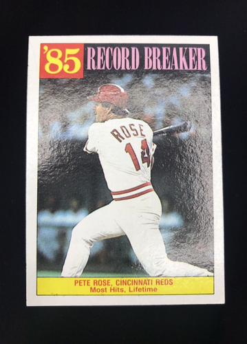 Pete Rose 1985 Record Breaker 1986 Topps MLB Baseball #206 Cincinatti ...